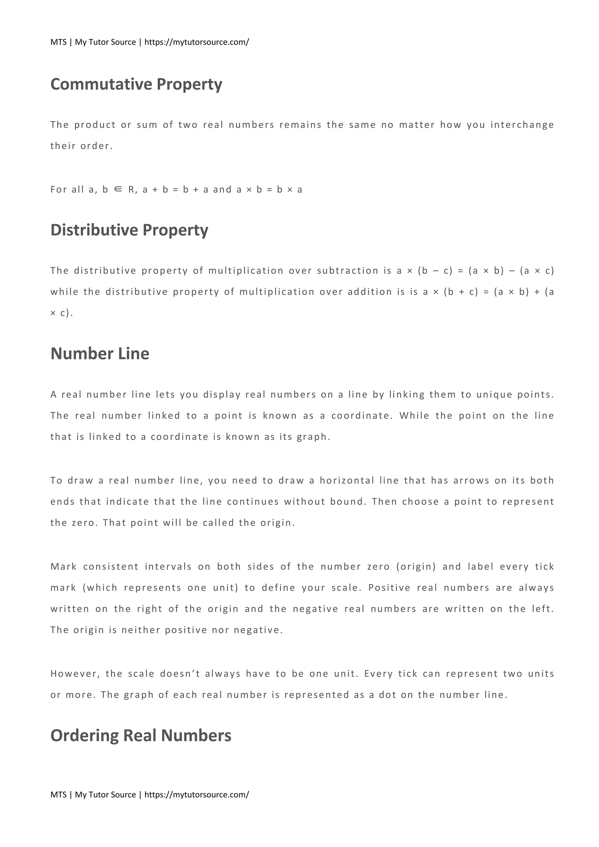 Algebra 101 real numbers and the real number line | PDF