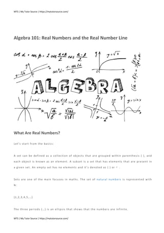 Algebra 101 real numbers and the real number line | PDF