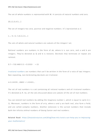 Algebra 101 real numbers and the real number line | PDF