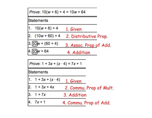 Algebra 1 2.8 Algebraic Proof | PDF