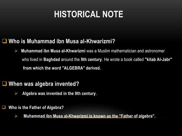 Historical Algebra | PPTX