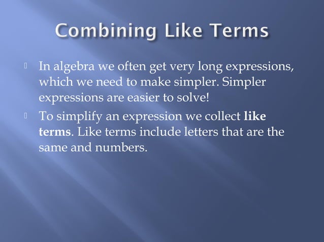 Algebra 1 combining like terms | PPT | Computing | Technology & Computing