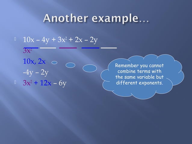 Algebra 1 combining like terms | PPT | Computing | Technology & Computing