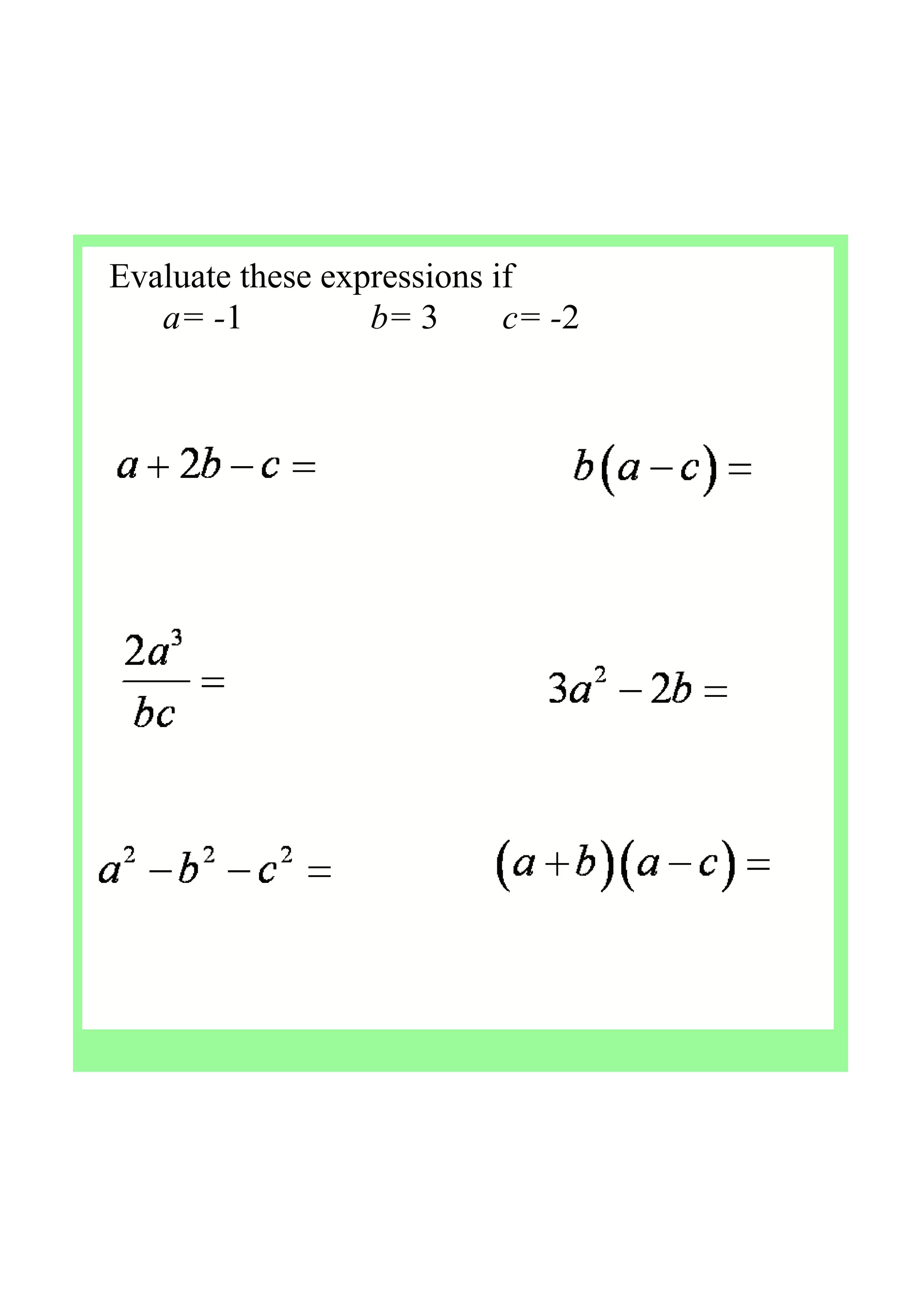 Algebra 1 Revision: brackets, indices | PDF | Physics | Science