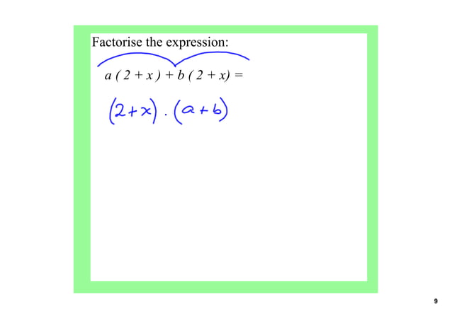 Algebra 1 factorisation by grouping | PPT