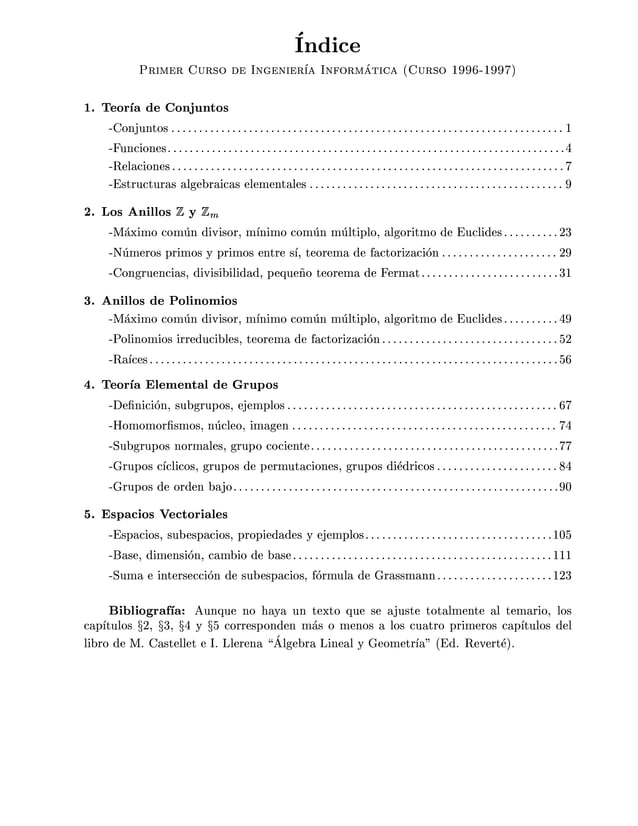 Algebra 1 fernando chamizo lorente | PDF