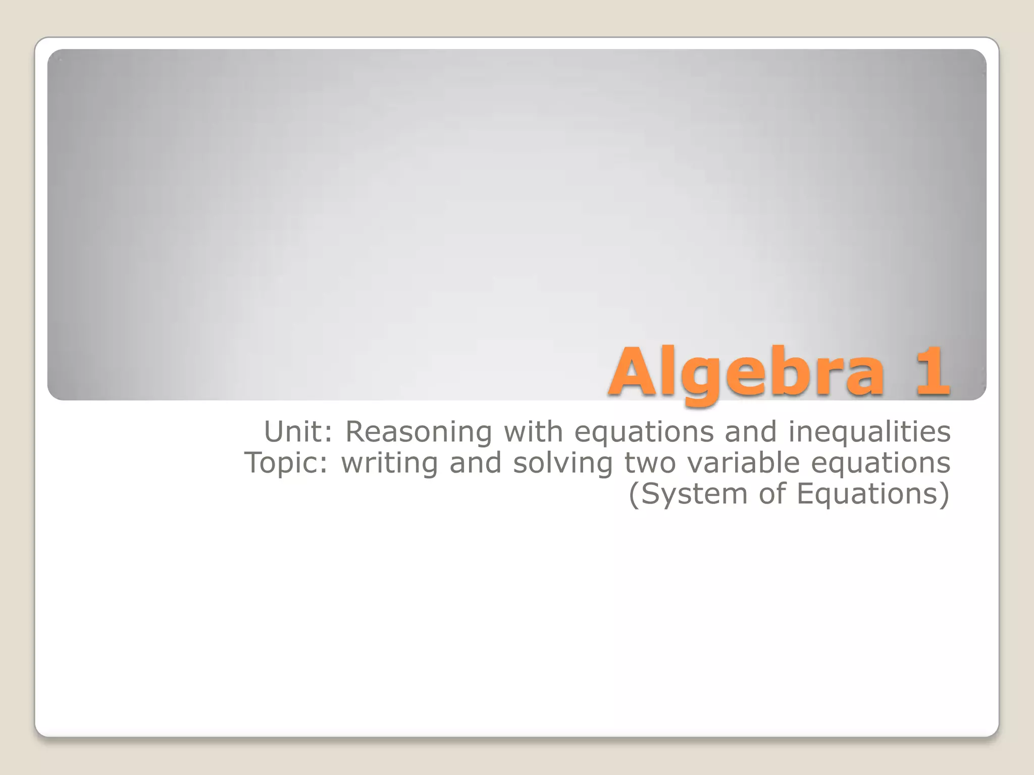 Algebra 1 final | PPTX