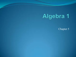 Algebra 1 power pointlr | PPTX