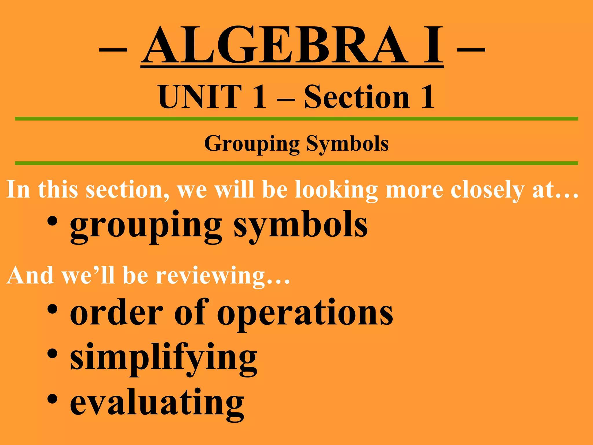 Algebra 1 unit_1_section_1_ppt_notes_2 | PPT