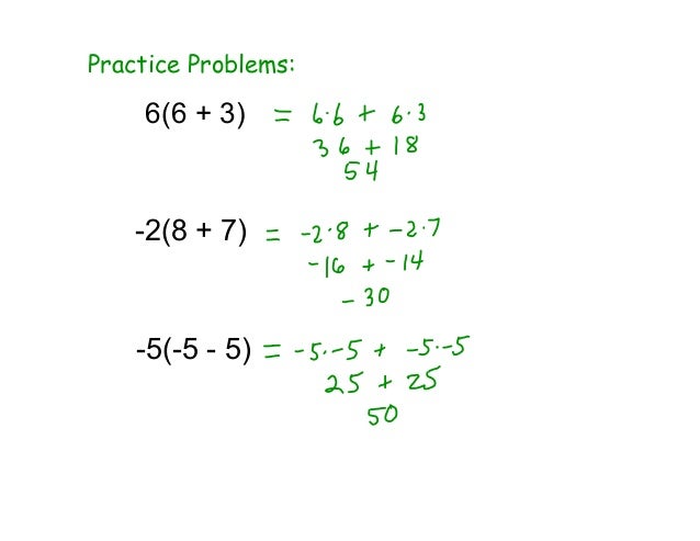Algebra 1 Unit 2.7 Distributive Property