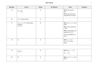 ALGEBRA FOR IGCSE STUDENTS GOOD MARKING SCHEME | PDF