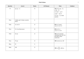 ALGEBRA FOR IGCSE STUDENTS GOOD MARKING SCHEME | PDF