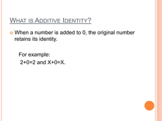 Example Of Additive Identity
