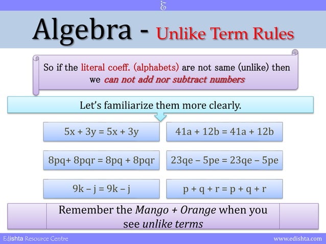 Algebra Rules - Addition and Subtraction | PPTX | Physics | Science