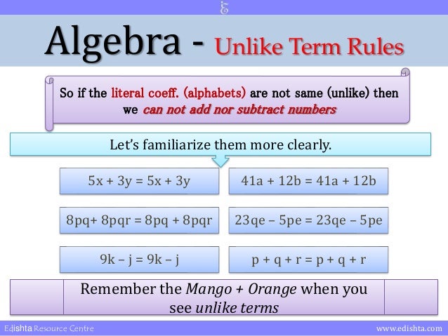 Algebra Rules Addition And Subtraction Algebra Rules Addition And Subtraction