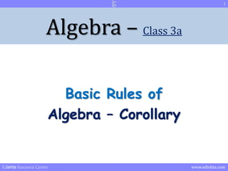 Algebra Rules - Addition and Subtraction - Corollary | PPT