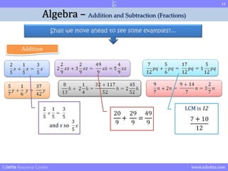 Algebra Rules - Addition and Subtraction - Corollary | PPT