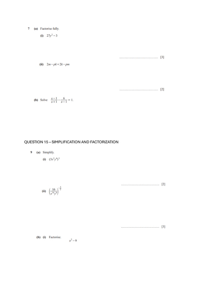 Algebra Igcse Maths Exam Question Bank Pdf