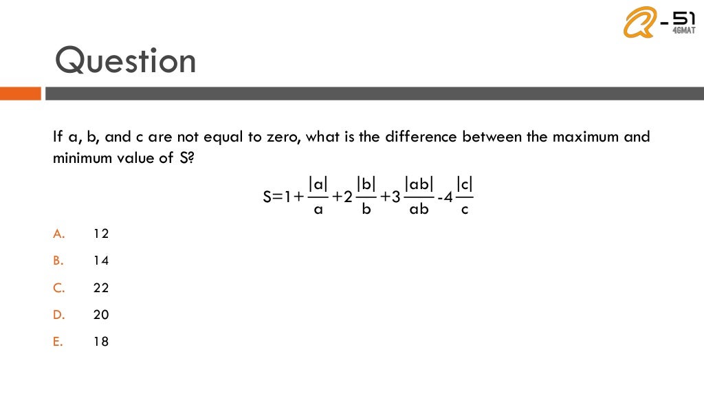 Hard GMAT Math Question Absolute Value Hard GMAT Math Question Absolute Value