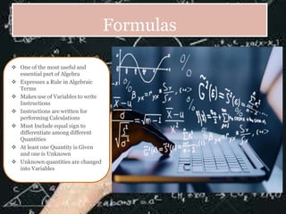 Algebra and Formulas | PPTX