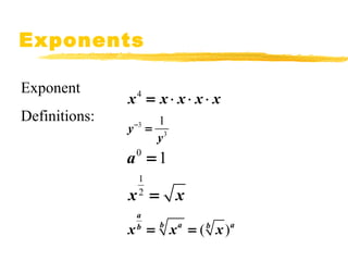 Algebra and functions review | PPT