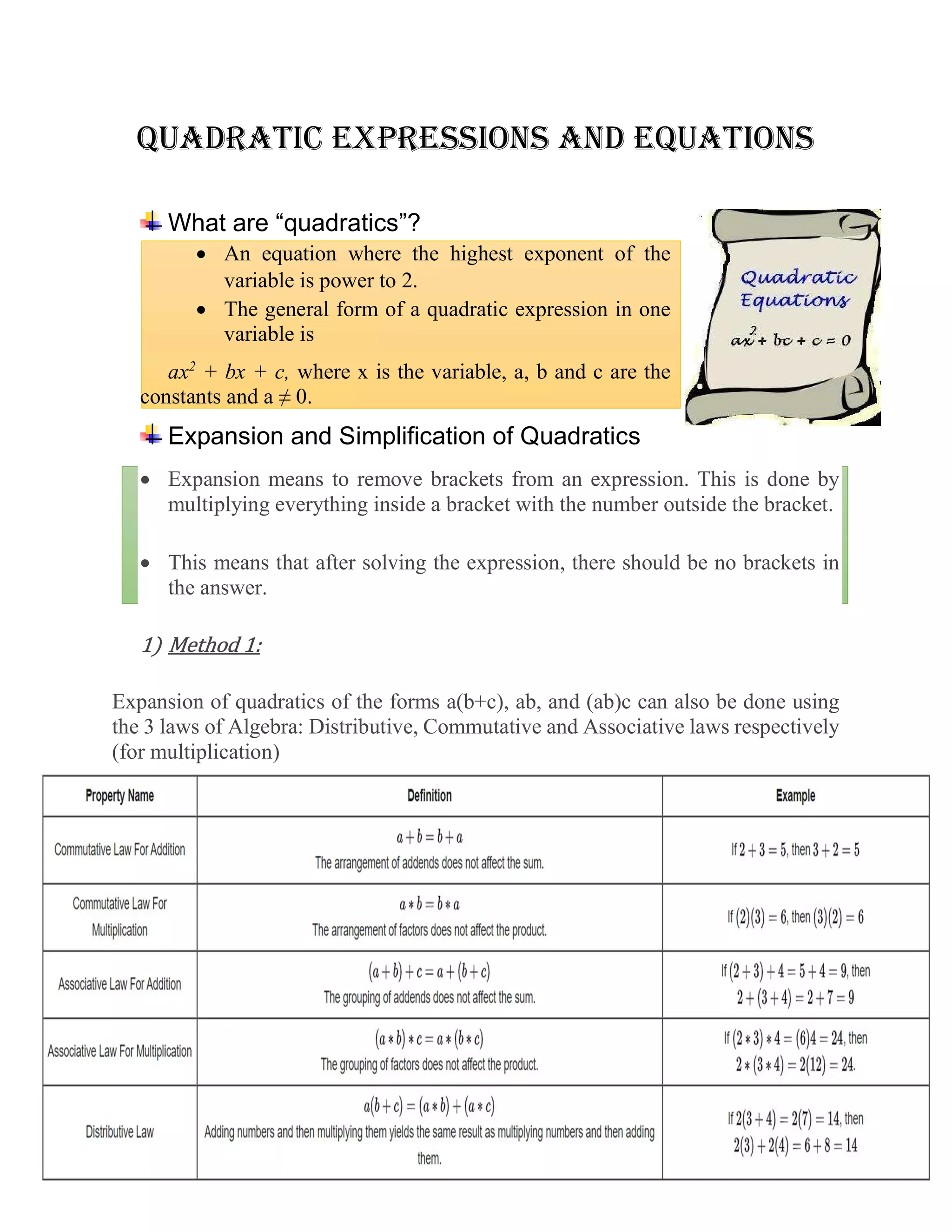 Algebra booklet | PDF