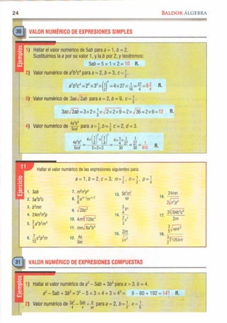 Algebra de baldor nueva versión | PDF
