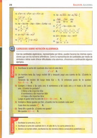 Algebra de baldor nueva versión | PDF