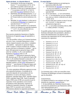 Algebra de boole libro | DOCX