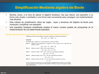 Algebra de boole y simplificacion logica | PDF