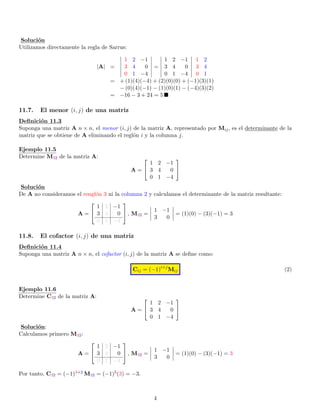 Algebra determinantes cofactores | PDF