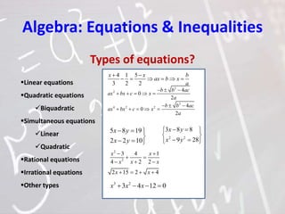 Algebra 1 Equations And Inequalities