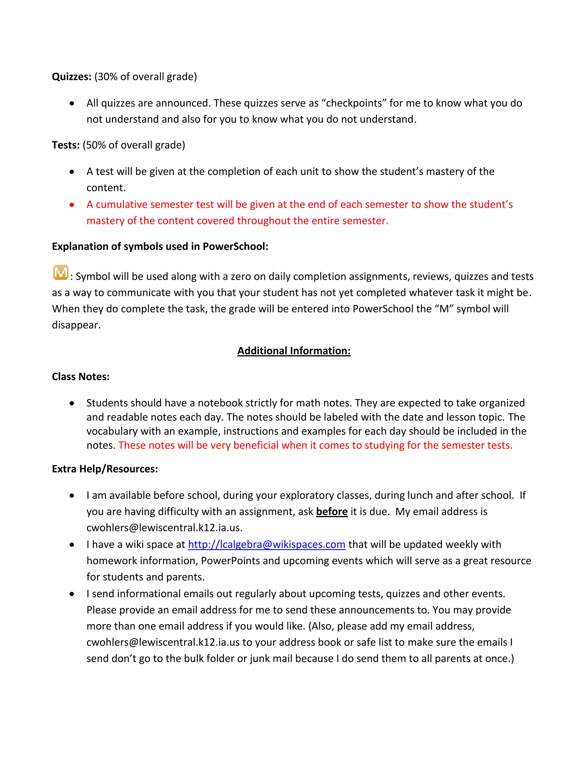 Algebra expectation sheet 2011 | PDF