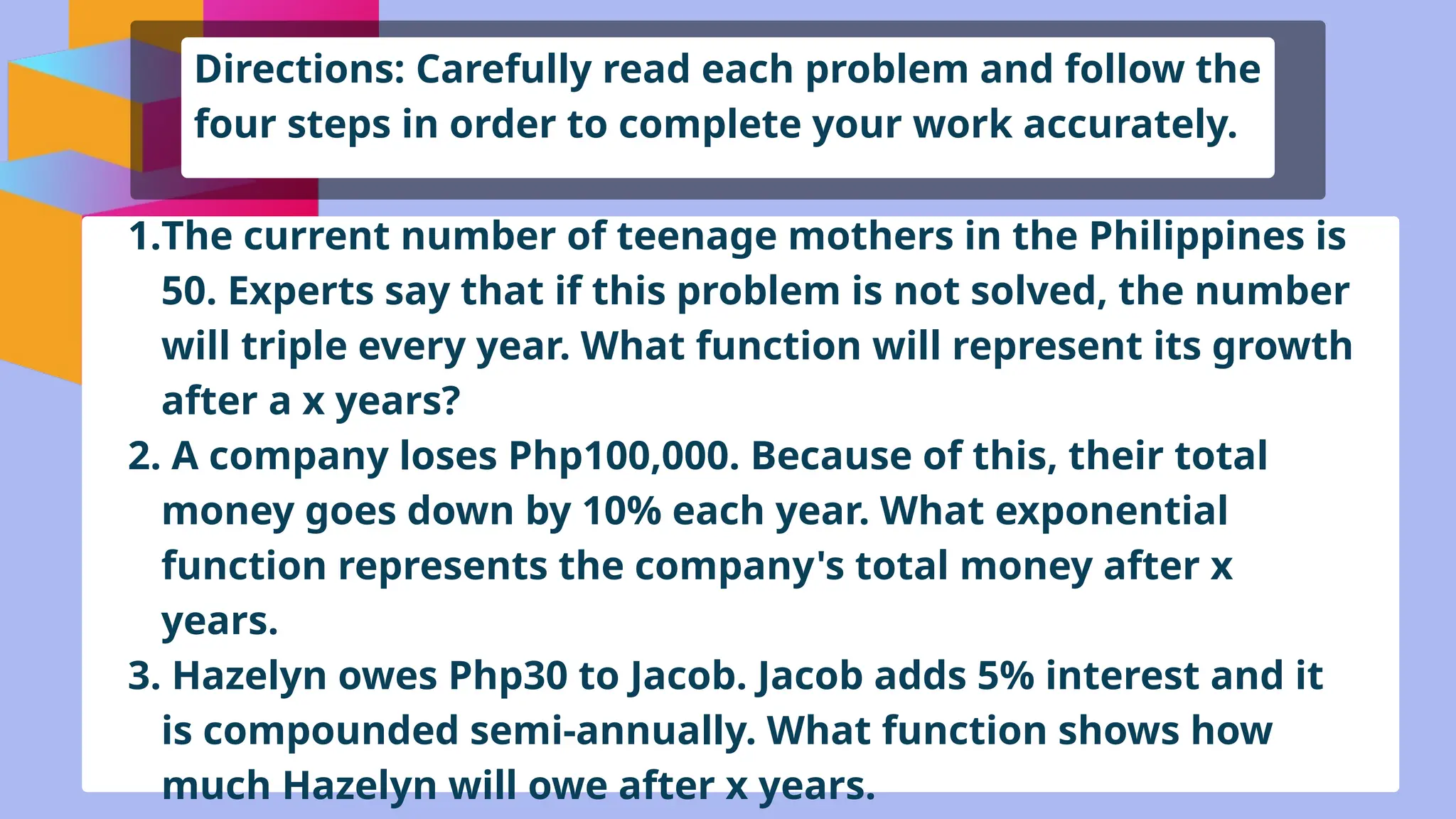 Algebra Expressions and Exponents Math Presentation in Pink Purple ...