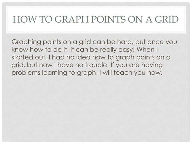 Graphing Points on a Grid | PPT