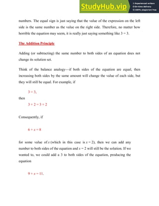 ALGEBRA FOR ECONOMICS EXPRESSIONS AND EQUATIONS | PDF