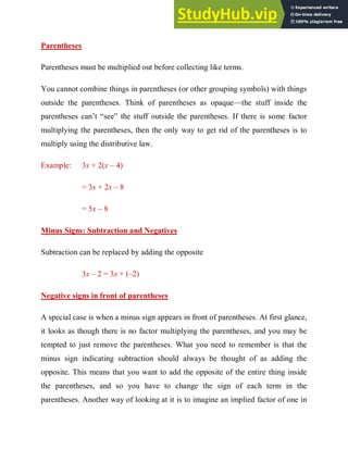 ALGEBRA FOR ECONOMICS EXPRESSIONS AND EQUATIONS | PDF | Physics | Science