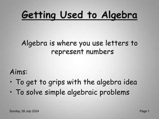 Introduction to Algebra for primary school | PPT