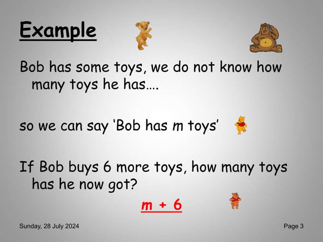 Introduction to Algebra for primary school | PPT
