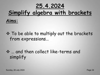 Introduction to Algebra for primary school | PPT
