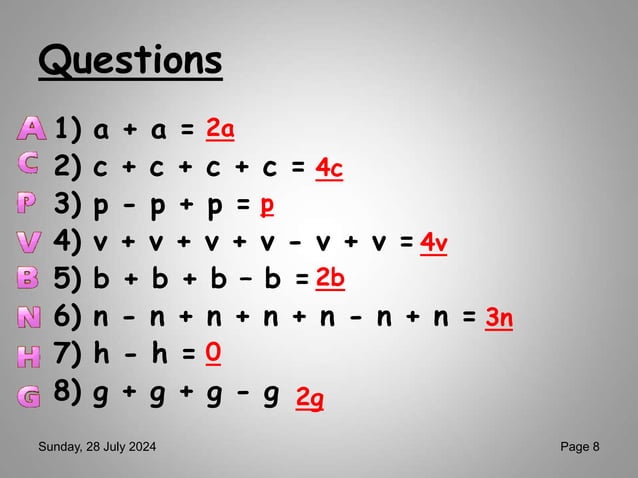 Introduction to Algebra for primary school | PPT