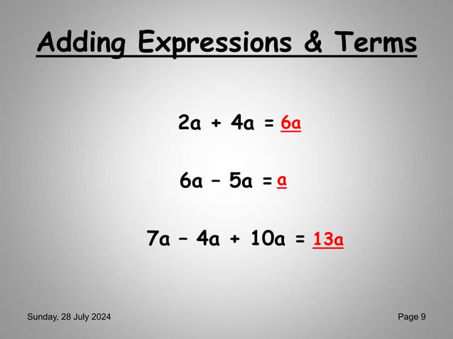 Introduction to Algebra for primary school | PPT