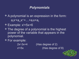 Algebraic expressions | PPT