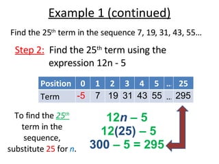 Algebraic Sequences Part C | PPT