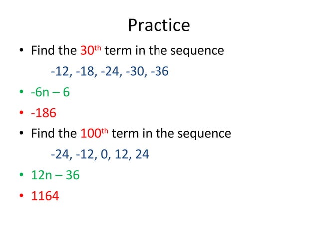 Algebraic Sequences Part C | PPT