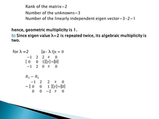 Algebraic and geometric multiplicity | PPTX