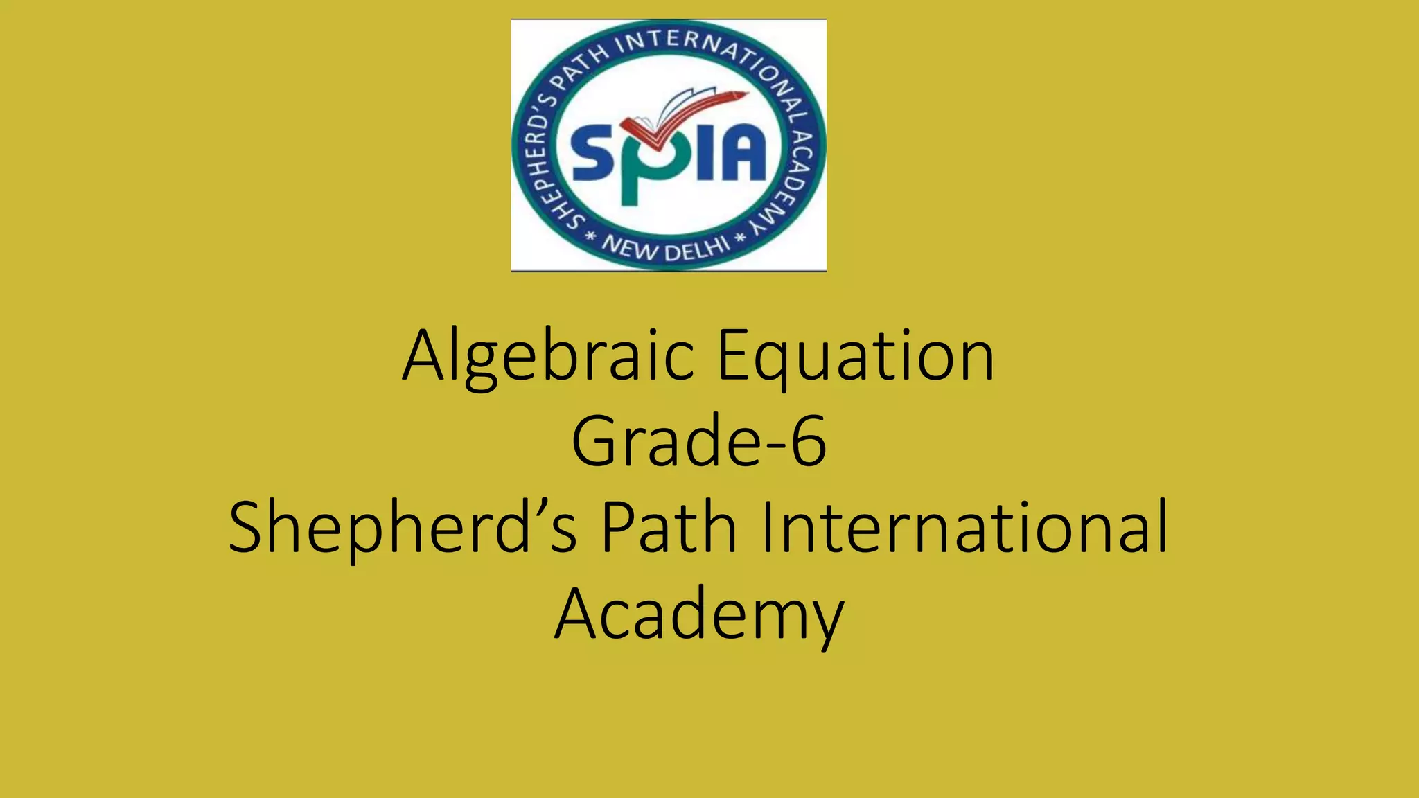 Algebraic equations G-6 | PPTX