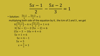 Algebraic equations G-6 | PPTX