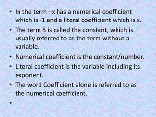 Algebraic Expression | PPTX