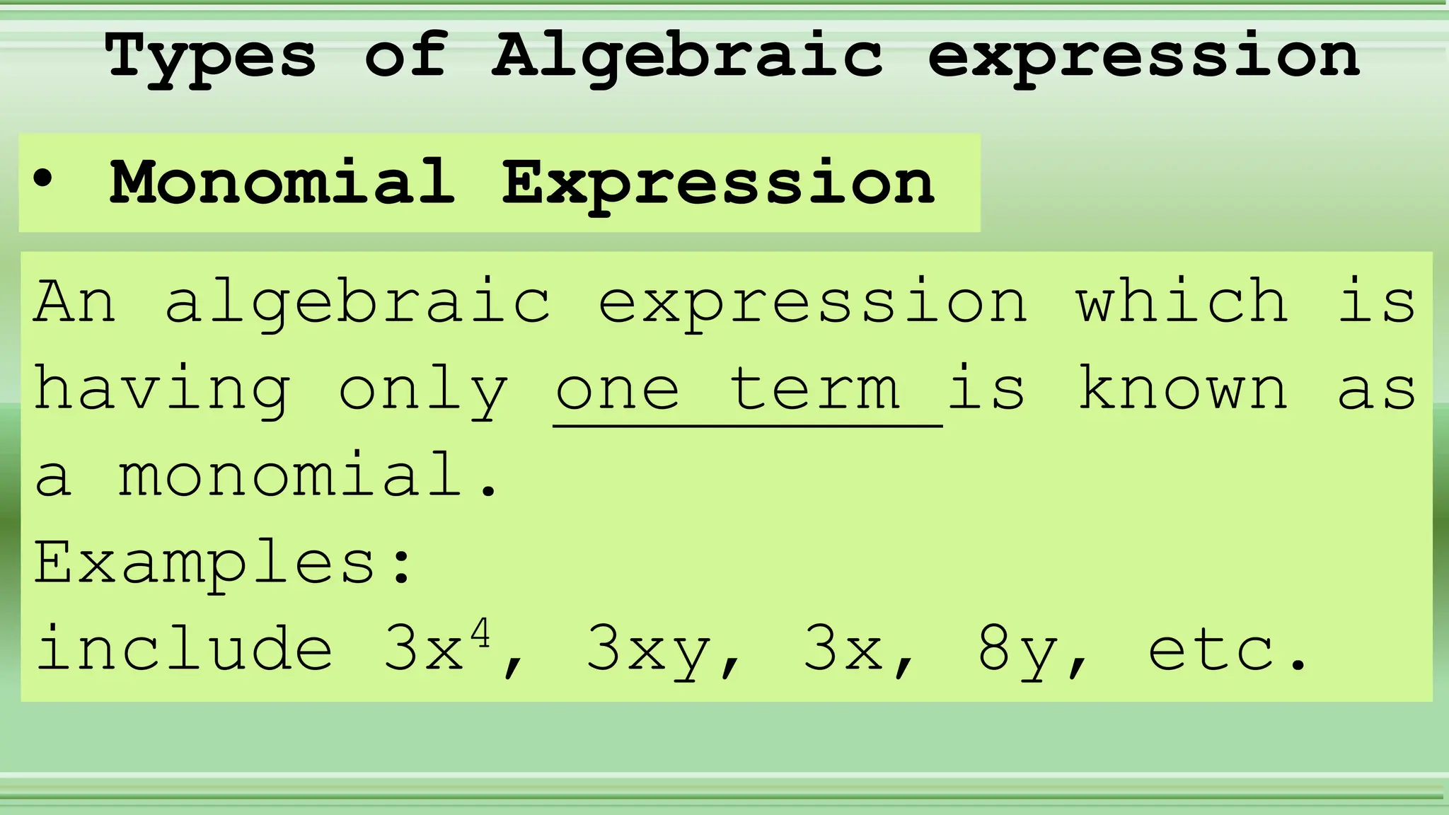 Introduction to Algebraic expression.pptx | Programming Languages | Computing